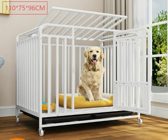 Металлическая клетка для собак с поддоном и колесами