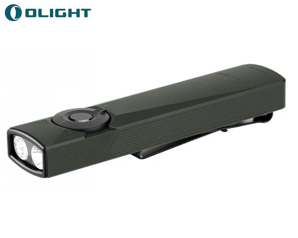 Фонарь Olight Arkfeld Ultra Olive Grey Cool white (ЛЦУ и УФ), Li-po 1500 mAh, 103 метра, 1400 люмен (Комплект)