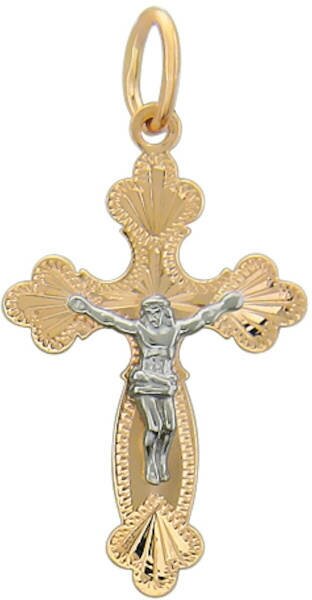 Крестик, красное золото, 585 проба