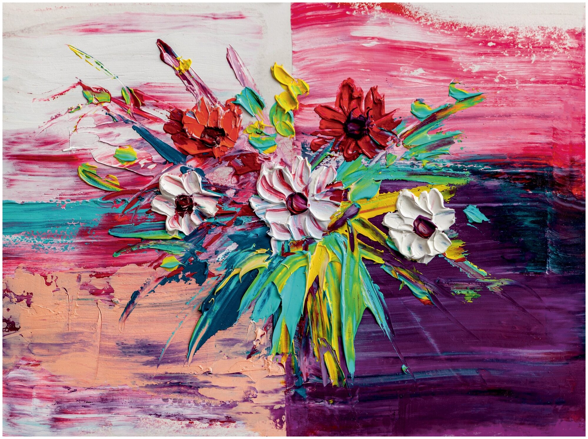 Картина на холсте 40х30см "Цветы"