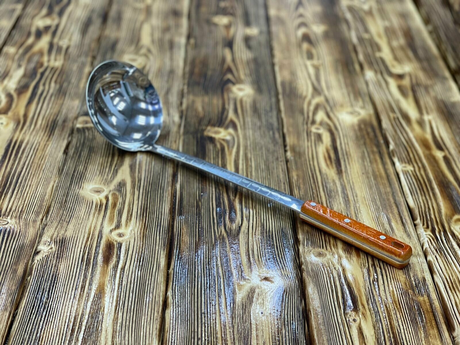 Половник из нерж. стали с деревянной ручкой