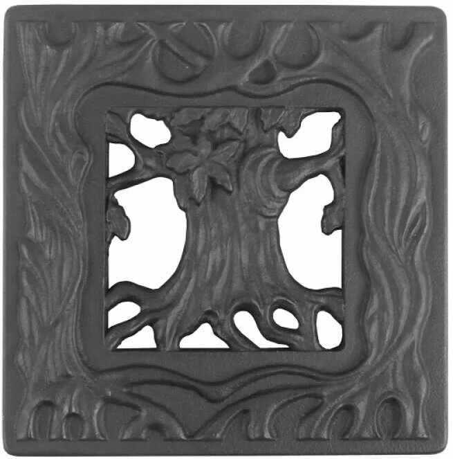 Решетка вентиляционная чугунная РВ-2 "Дуб" (171х171 / 130х130), окрашенная