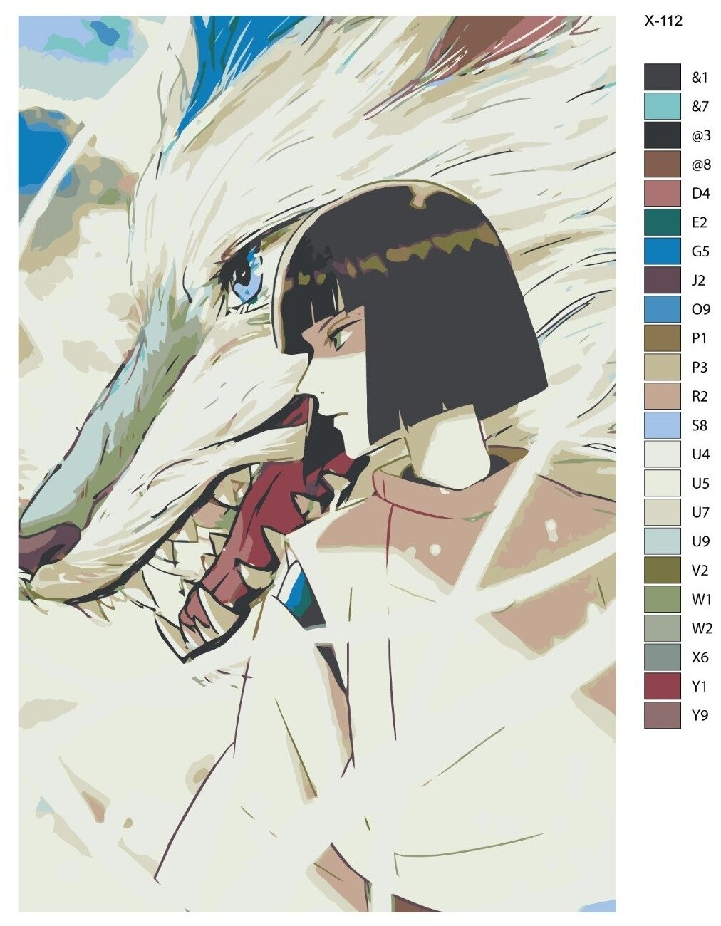 Картина по номерам X-112 "Аниме Унесенные призраками. Хаку" 40х60