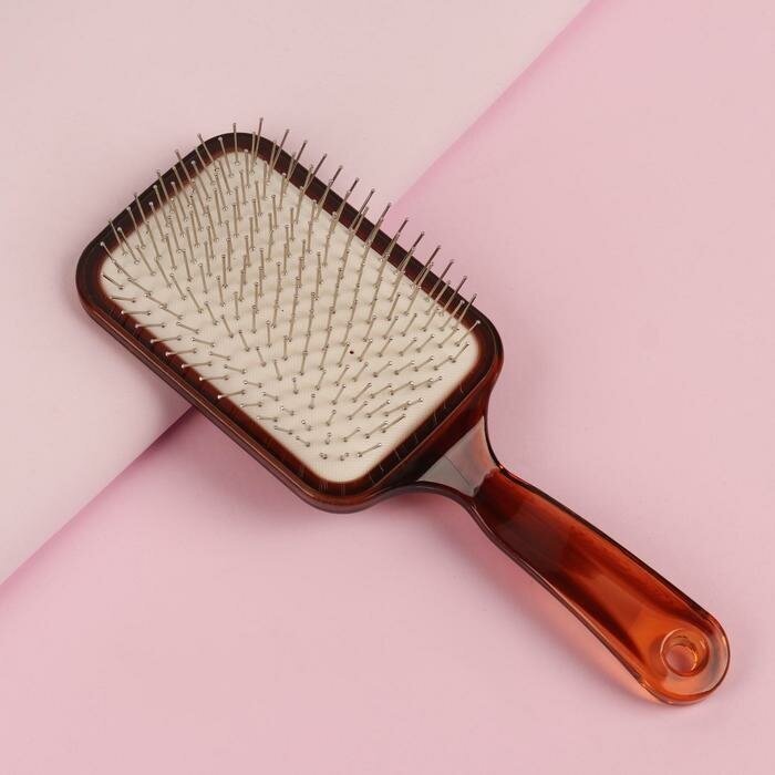 Расчёска массажная, широкая, 9 × 24,5 см, цвет «янтарный», 1655496