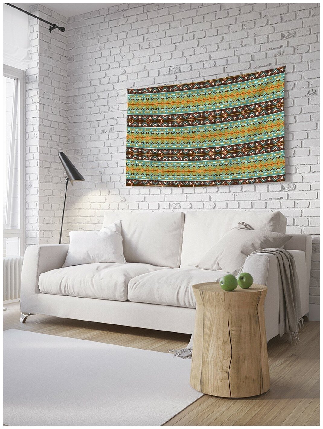 Горизонтальное фотопанно JoyArty на стену "Горизонтальные полосы с орнаментом", 100x150 см