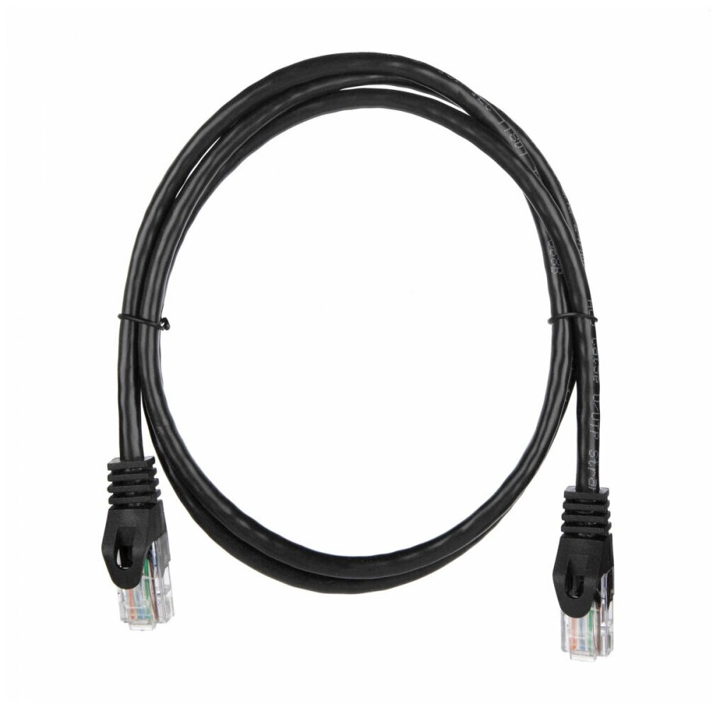 Патч-корд ACD-LPU5C-10B Cat5e UTP 24AWG 4Pair, 7/0.18мм CU Черный, 1.0м