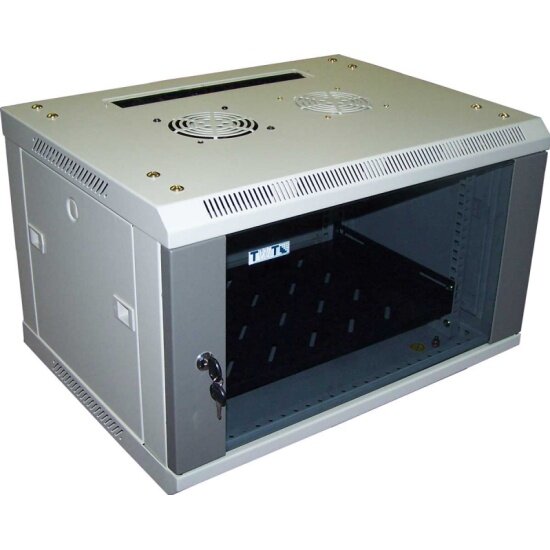 Шкаф настенный Lanmaster Pro 19", 18U, 600x450, серый, 2 части (TWT-CBW2-18U-6x4)
