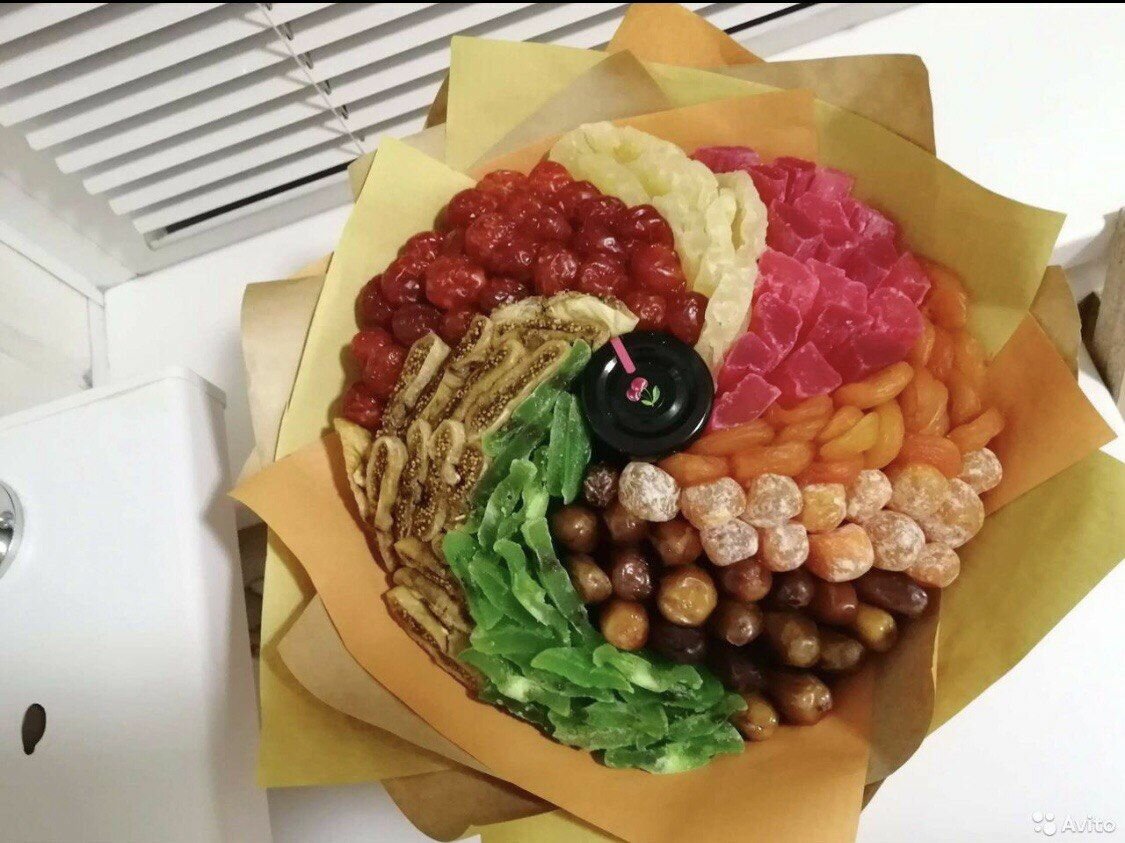 Букет из сухофруктов микс "Фруктовый вихрь" подарок на день рождения, 14 февраля, 8 марта, Пасху, Рамадан