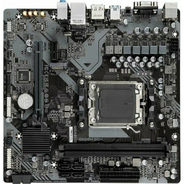 Материнская плата Gigabyte B650M S2H (V1.2/V1.4), AM5, AMD B650, 2xDDR5, 4xSATA, 1xM.2, 1xPCI-E 4.0 x16, 3xUSB-A 3.2 Gen 1, 1xUSB-C 3.2 Gen 1, 1x 1Gb
