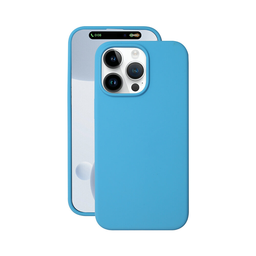 Чехол Liquid Silicone Case Pro магнитный для Apple iPhone 15 Pro, голубой, Deppa, Deppa 88438