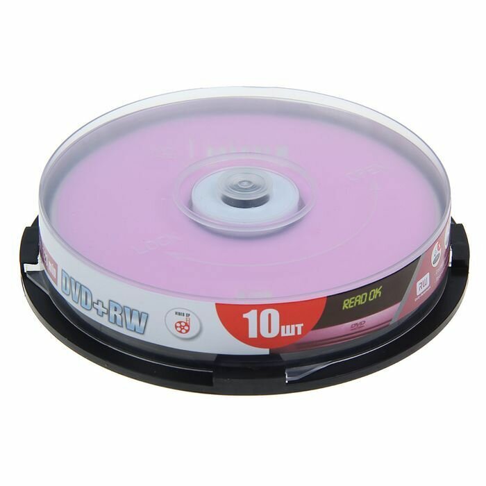 Диск DVD RW Mirex, 4x, 4.7 Гб, Cake Box, 10 шт