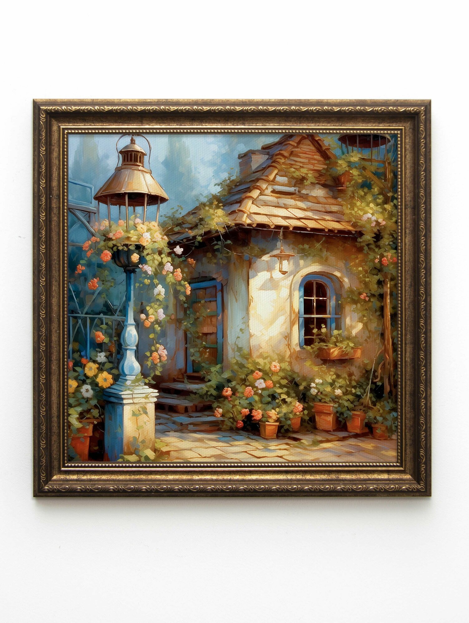 Картина интерьерная на холсте в раме "Сказочный пейзаж" 35.5*35.5 см