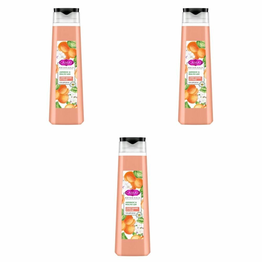 Camay Гель для душа Абрикос и масло ши, 400 мл, 3 шт