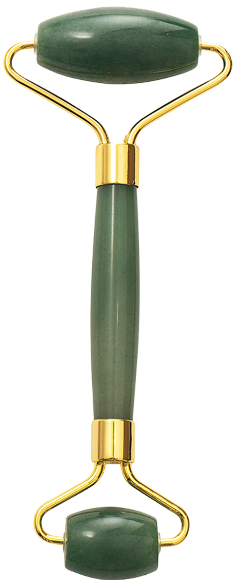 Роллер для лица CLASSIC двусторонний из зелёного авантюрина, MARBELLA