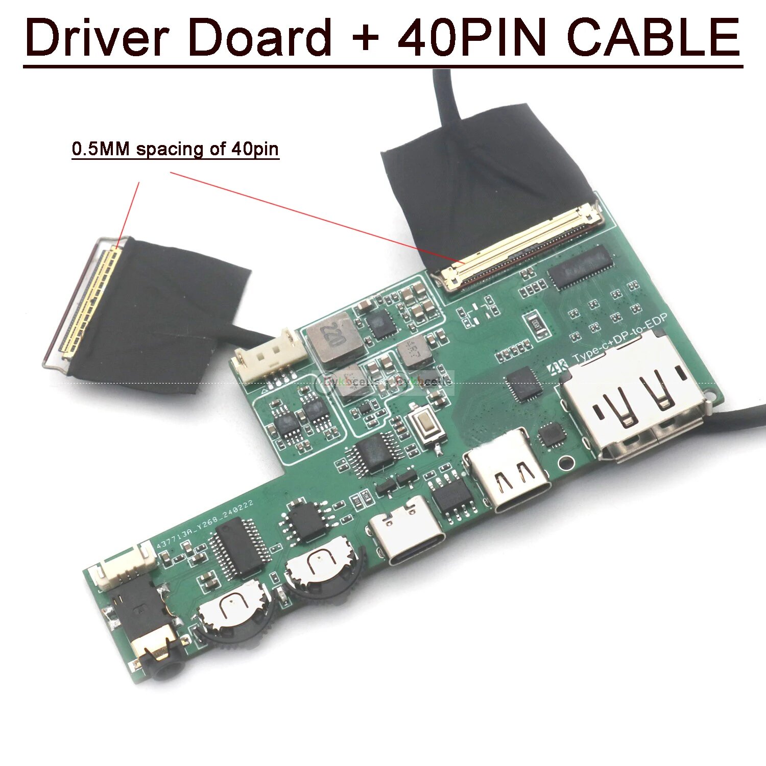 Driver Board + 40PIN Cable, Цвет: board W