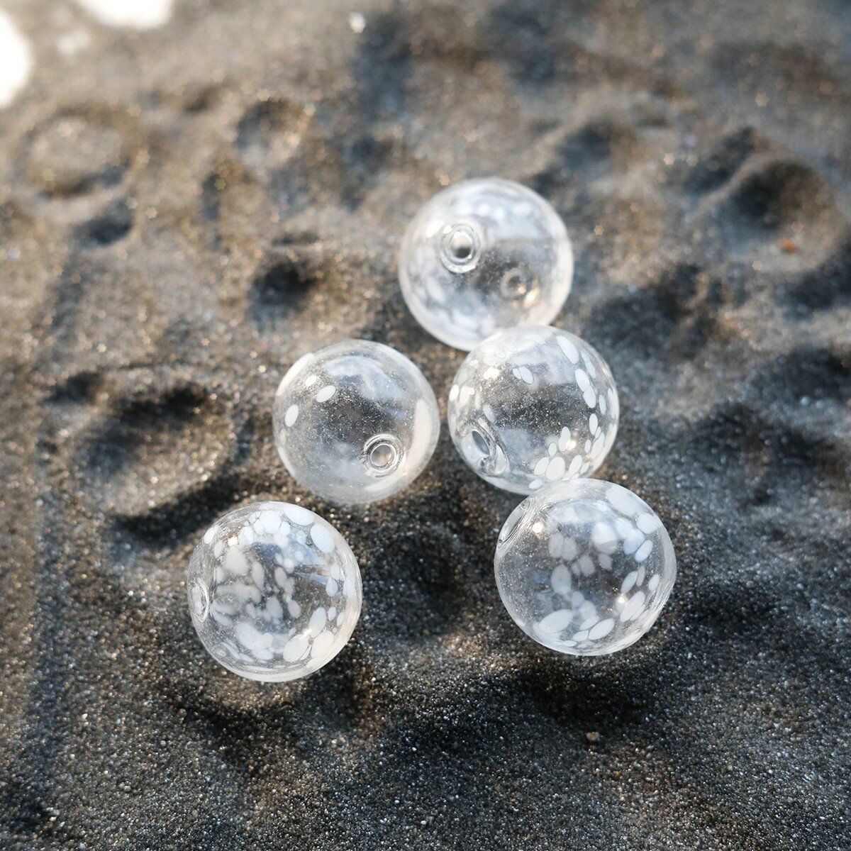 Бусины круглые Лэмпворк шар 2 шт, цвет прозрачный, размер 20-21 мм