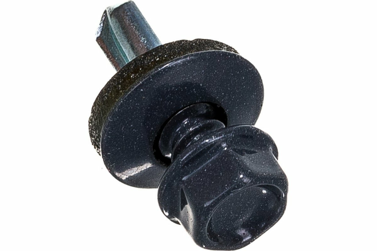 Качественный крепеж Саморез кровельный серый графит 5,5\19 RAL 7024 60 шт 0200905 КЧ