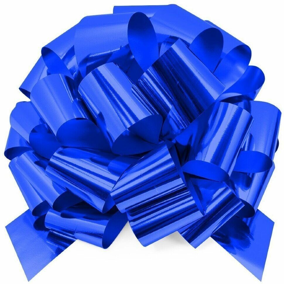 Бант Шар, Синий, Металлик, 36 см, 1 шт.