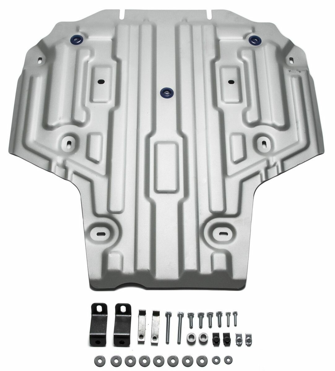 Защита КПП Rival для Audi A4 B9 (V - 1.4; 2.0 (190/249 л. с.)) АКПП 2015-2020/Audi A4 B9 рестайлинг (V - 2.0 (150/190 л. с.)) 2019-н. в./Audi A5 8W (V - 2.0 (249 л. с.)) АКПП 4WD 2016-н. в, штампованная, алюминий 3 мм, с крепежом, 333.0335.1