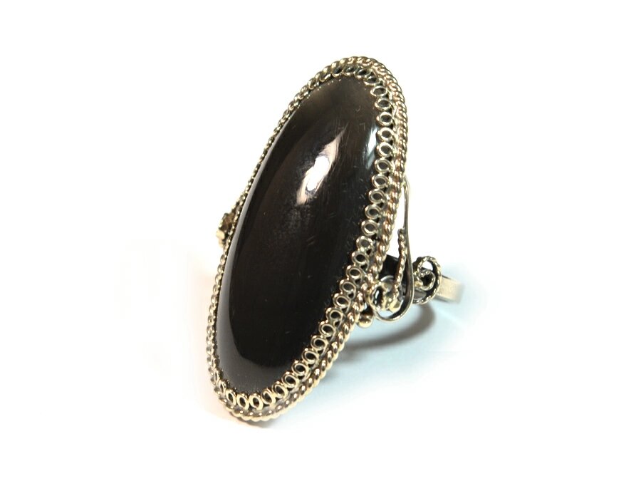 Кольцо, обсидиан