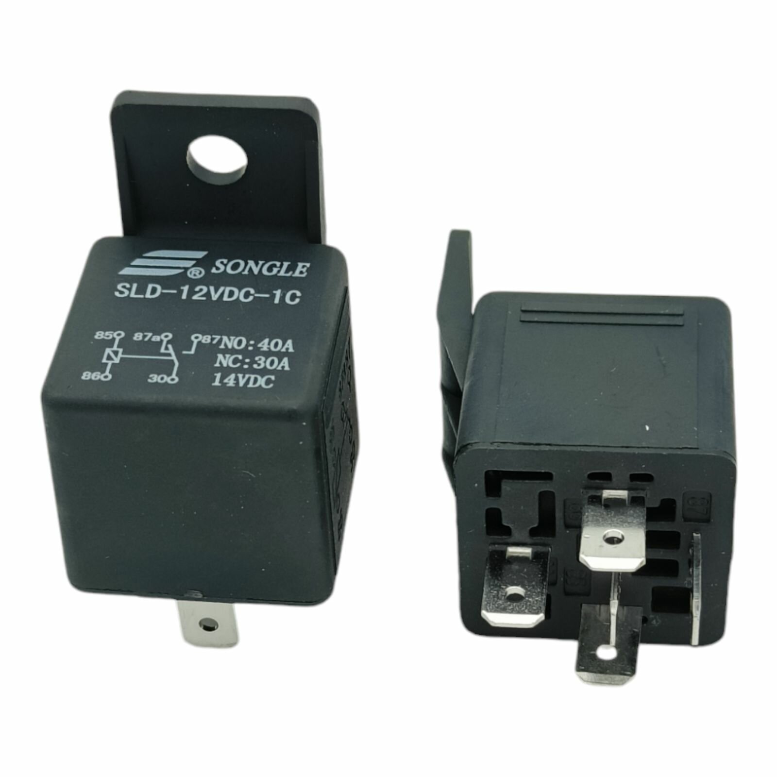 2шт. Реле электромагнитное DC 12в, 40а, SPDT, 28*28*24.5мм, Songle (4141) SLD-12VDC-1C