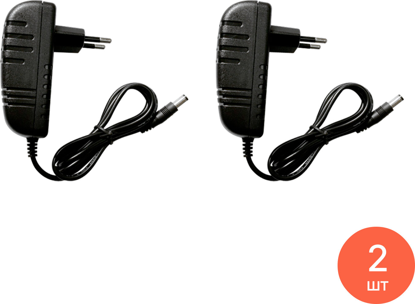 Драйвер Jazzway / Джазвэй адаптер для светодиодных изделий в пластиковом корпусе, черный, 87х46х33мм, 24Вт, 12V, 2А / блок питания (комплект из 2 шт)