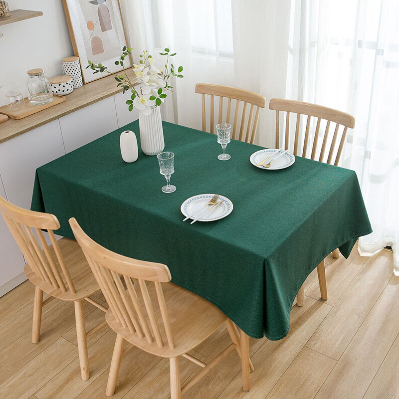 Толстая хлопковая льняная ткань, однотонная скатерть, большая скатерть для конференц-стола, современная льняная скатерть, простая однотонная скатерть для обеденного стола