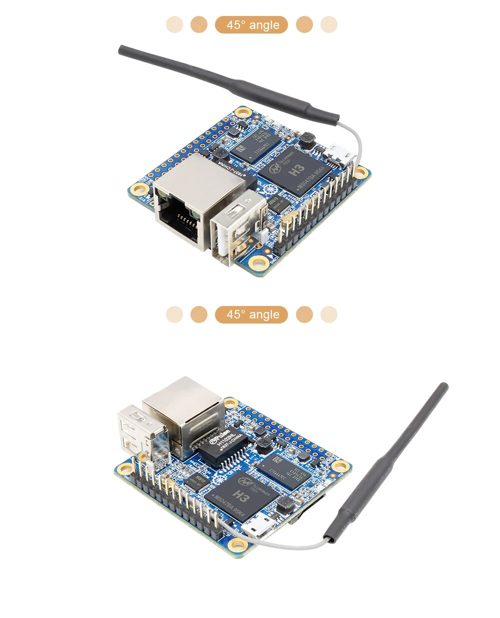 Orange Pi Zero LTS, четырехъядерный процессор H3 с открытым исходным кодом 512 МБ, поддержка Android 4.4, Ubuntu, Debian — фото 1