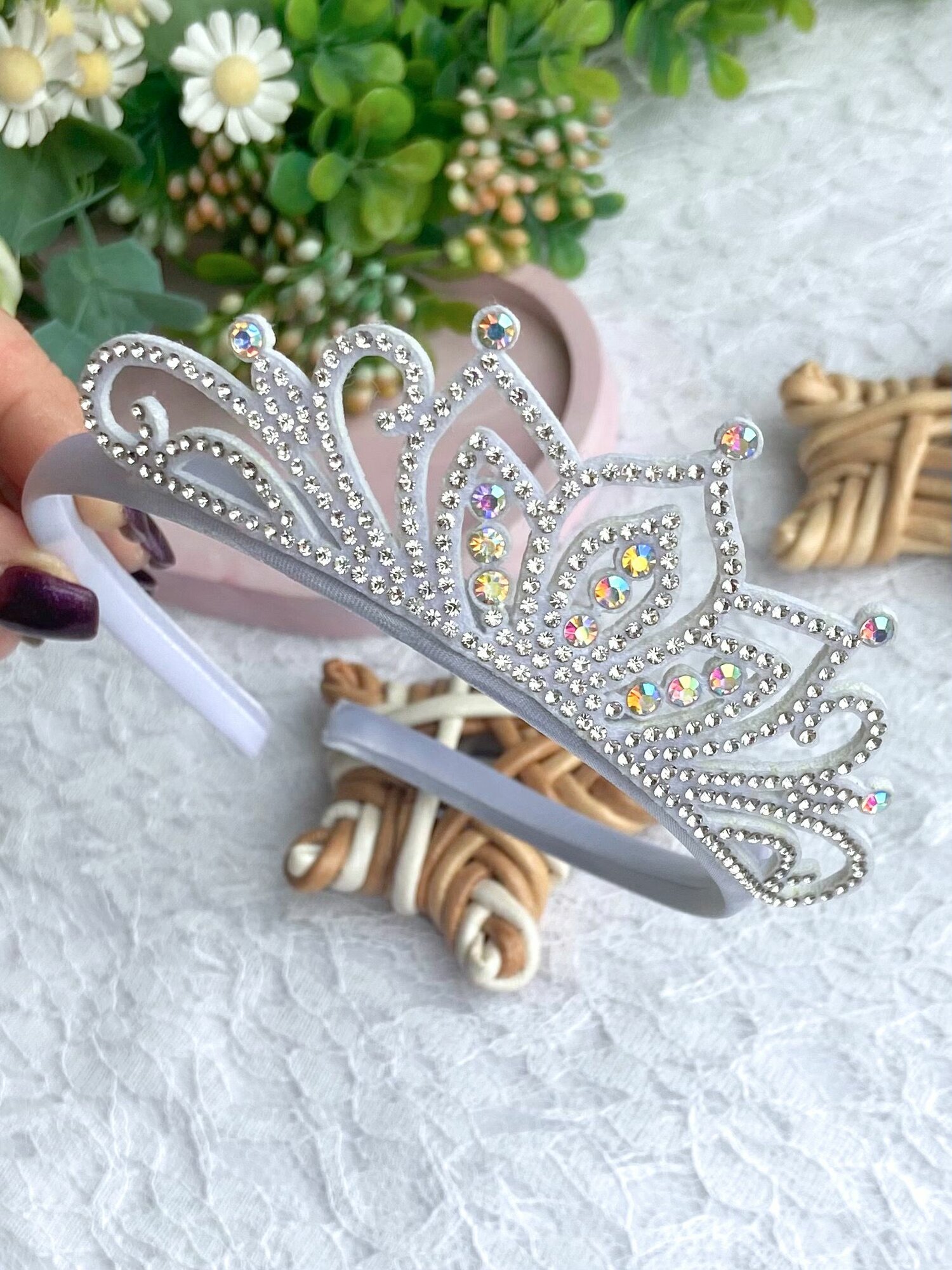 Корона на ободке детская, диадема на фотосессию