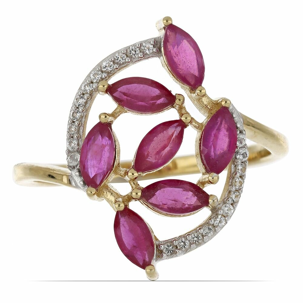 Кольцо Ювелирия, серебро, 925 проба, рубин, топаз