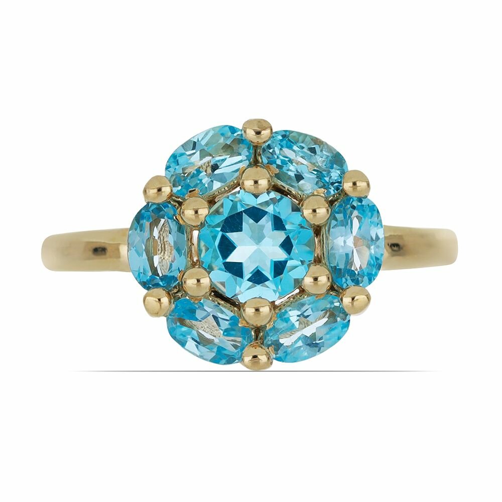 Кольцо, серебро, 925 проба, топаз