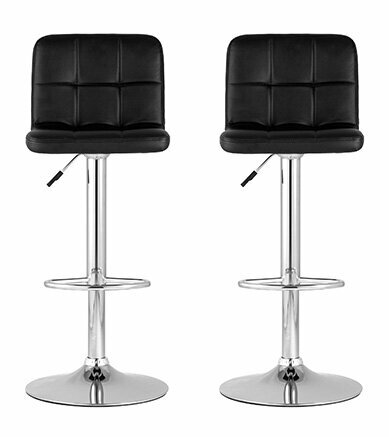 Стул барный Малави LITE STOOL GROUP черный, экокожа, металл, мягкое сиденье, без подлокотников