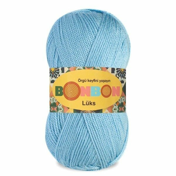 Пряжа Nako BONBON LUKS 98231 голубой (5 мотков)