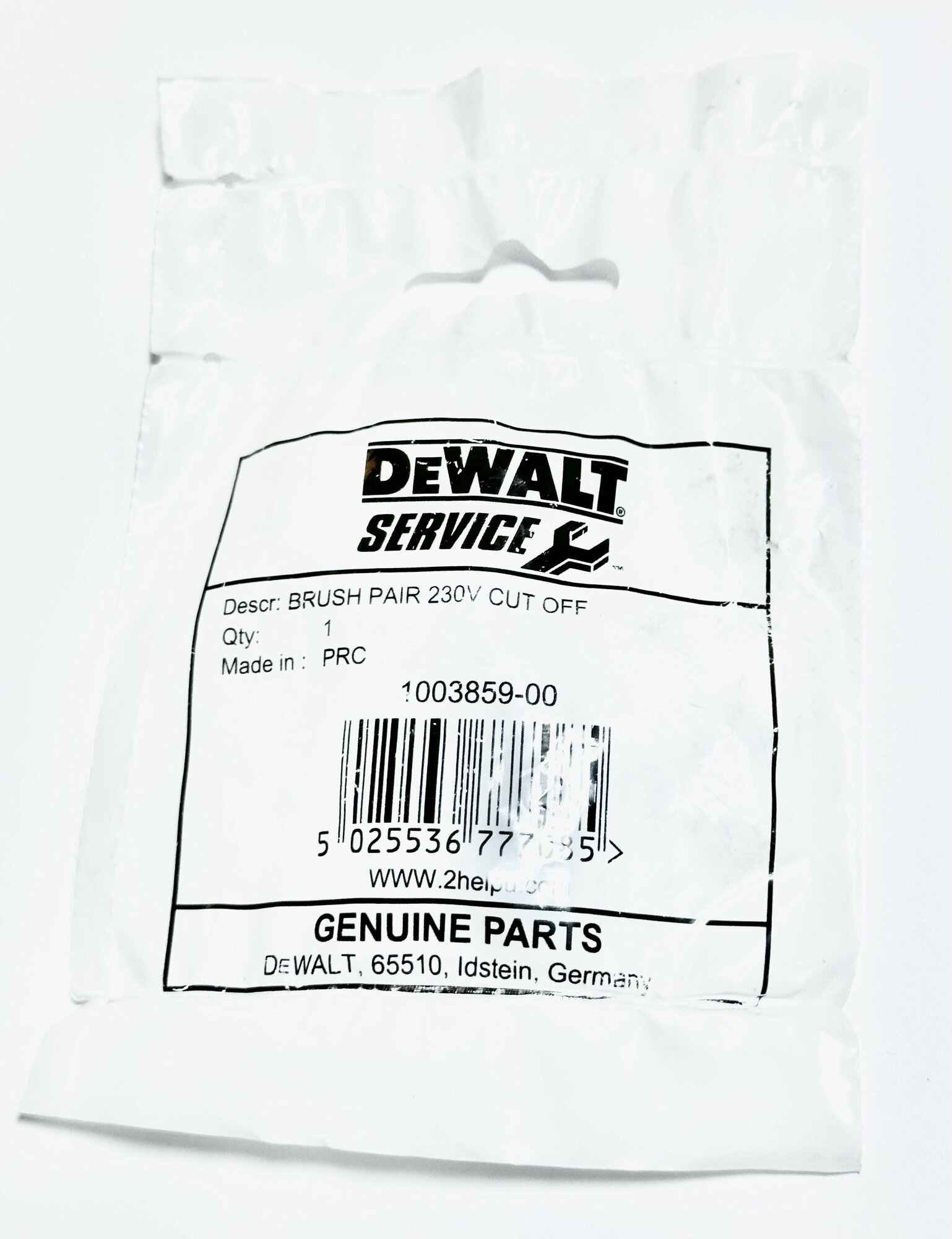 Щетки угольные 230V (комплект 2 шт.) для УШМ/болгарки DeWalt DW817-DW822 и др.(см. в описании). Артикул 1003859-00