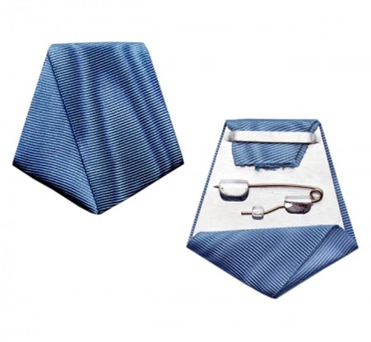 Колодка с муаровой Андреевской лентой, для медали сувенирная копия, ордена медали и награды