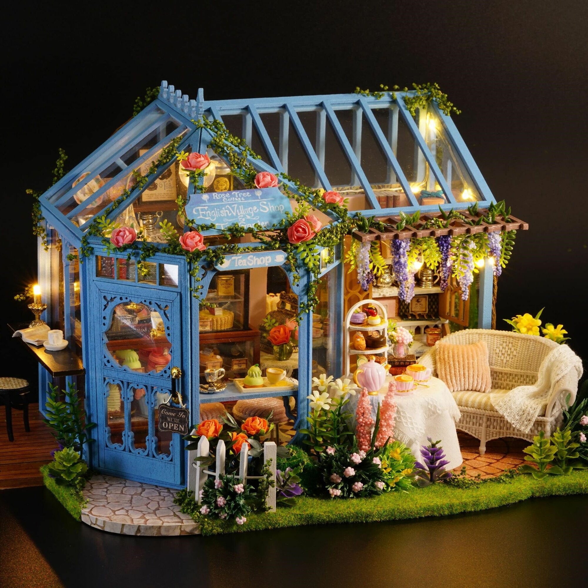 Румбокс интерьерный конструктор "Чайный домик" в миниатюре, набор для сборки