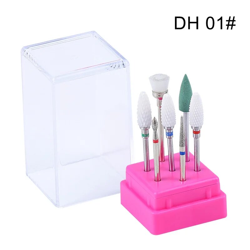 Набор комбинированных фрез для маникюра, набор керамических фрез для ногтей, электрические инструменты для удаления гель-лака