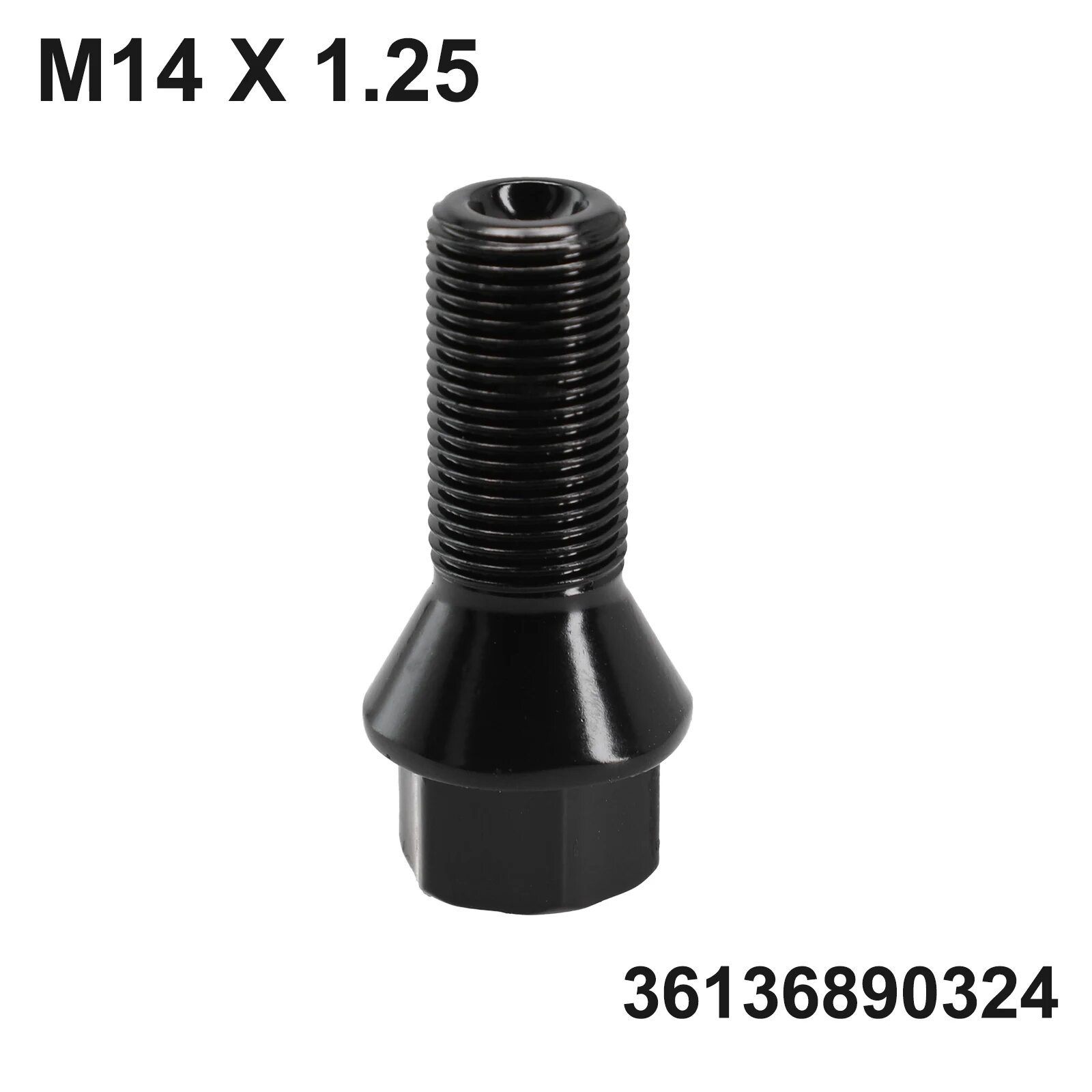 1 шт. для BMW колесная гайка гвоздик болт M14 X 1,25 размер резьбы черный F25 X3 E70 #36136890324 22 мм длина резьбы + 47,5 м.