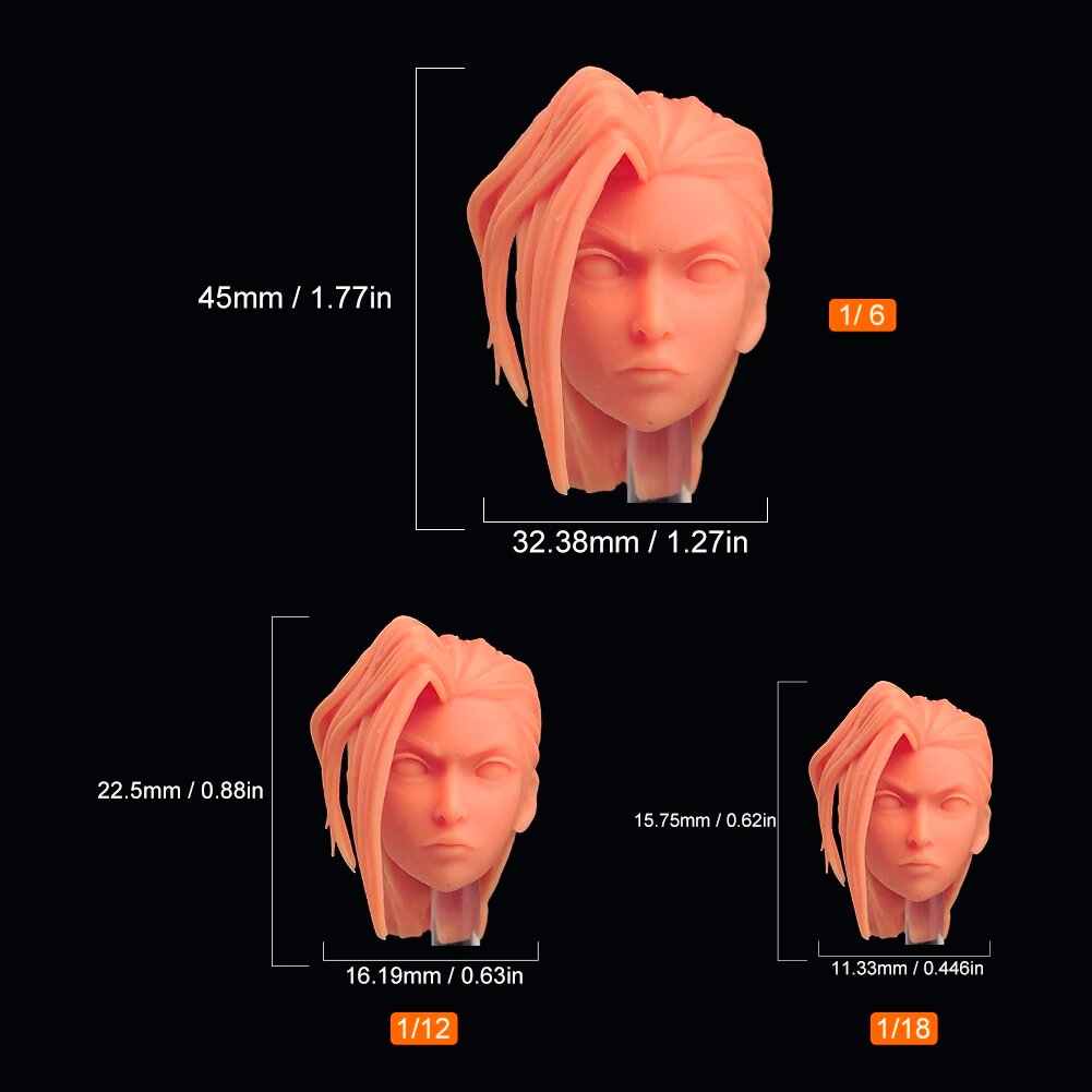 Модель головы MAK для фигурок 1/6, 1/12, 1/18