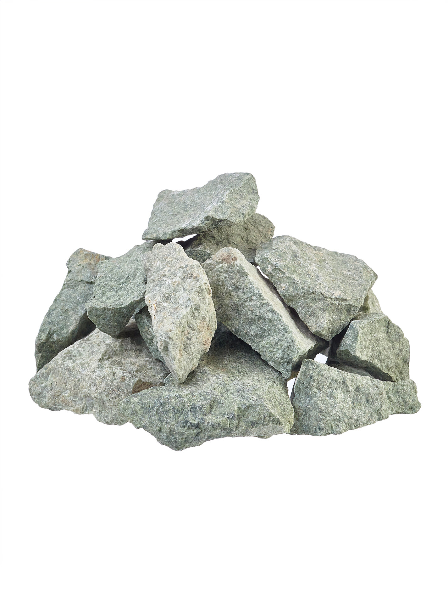 Камни для бани Жадеит Колотый 20 кг (фракция 40-80мм) Студия камня