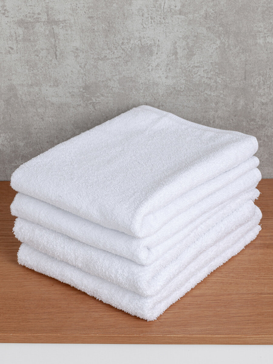 Набор махровых полотенец Sandal "оптима" 50*90 см, цвет - белый, пл. 380 гр. - 4 шт.