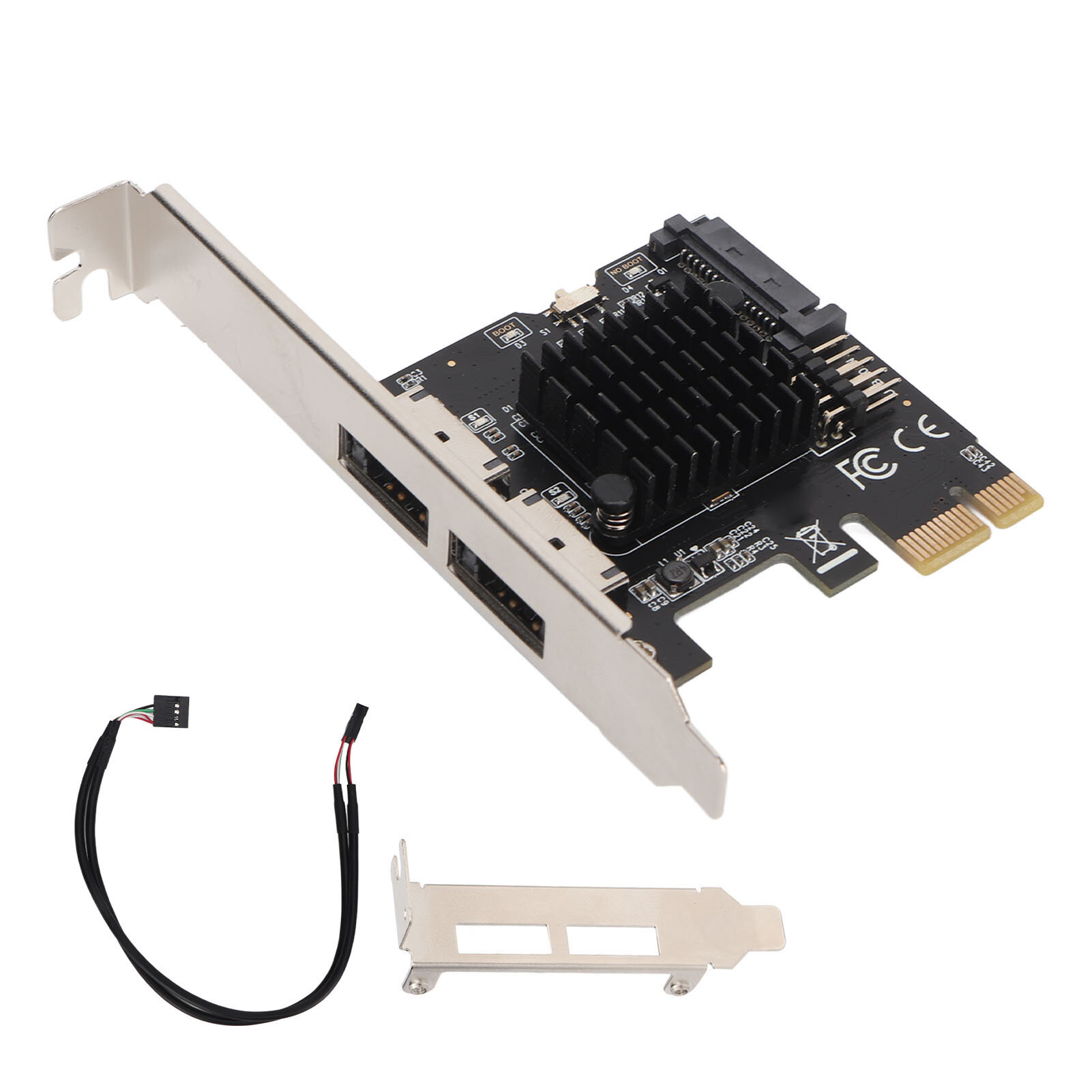 Карта расширения PCIE для питания ESATA, 2 порта, 6,0 Гбит/с, поддержка горячей замены Plug and Play, карта PCI Express SATA для настольных компьютеров