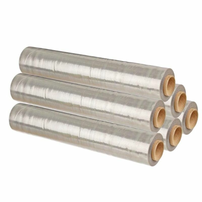 Стрейч-пленка КНР вторсырье, для ручной упаковки, 20 мкм 50 см 190 м, 6 шт