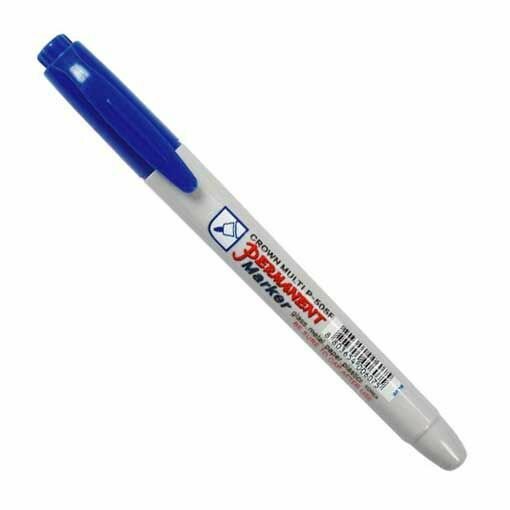 Перманентный маркер Crown синий, белый корпус, линия 1 мм (P-505F )