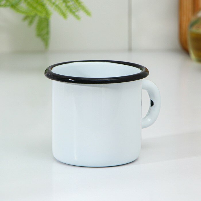 Кружка металлическая СтальЭмаль 0,38 л, белоснежная (1354715)