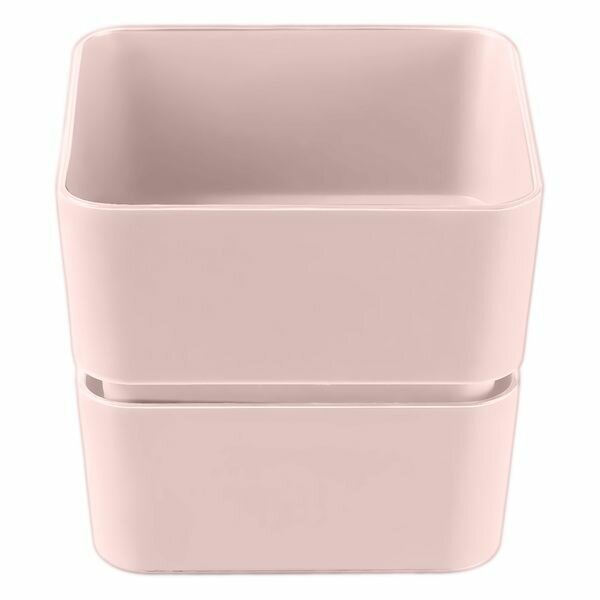 Кашпо для цветов BMC пластиковое 0,45 л "Фиори", бежево-розовый