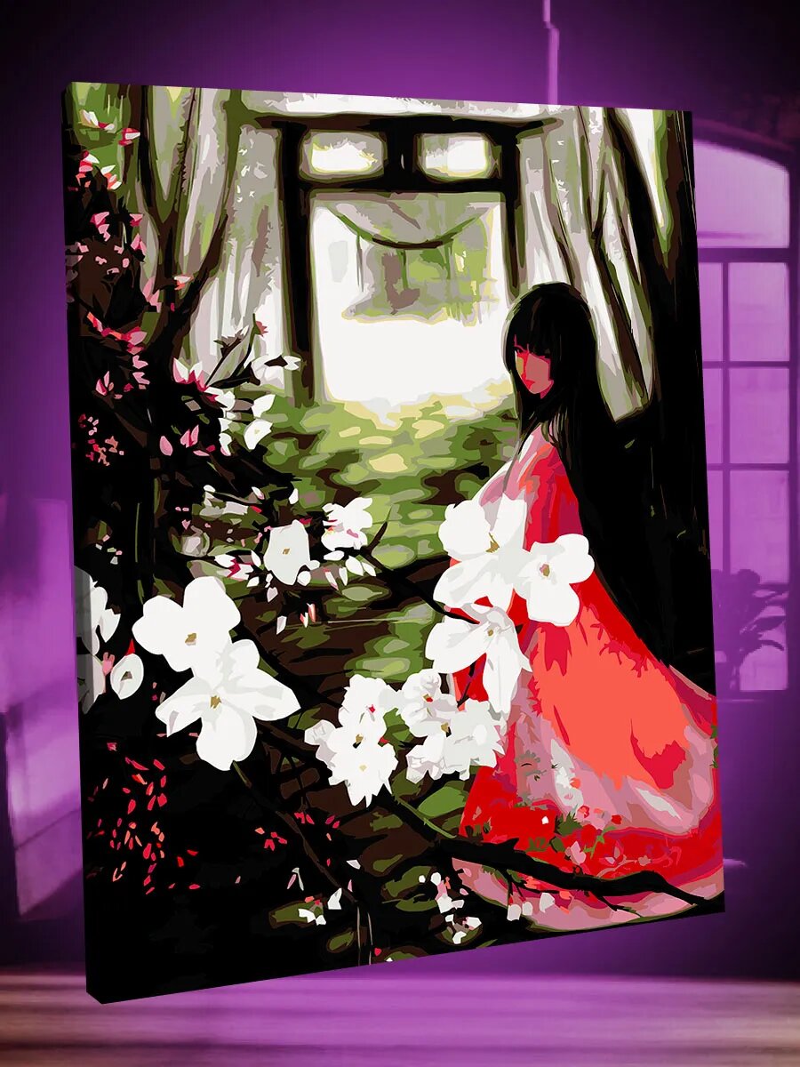 Картина по номерам Аниме цвет сакуры