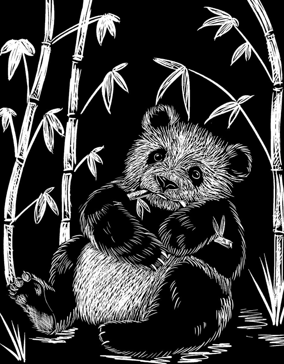 Hobbius SGHK-MB17 Набор для творчества Гравюра по металлу 20×25.5 см №32 Панда серебро