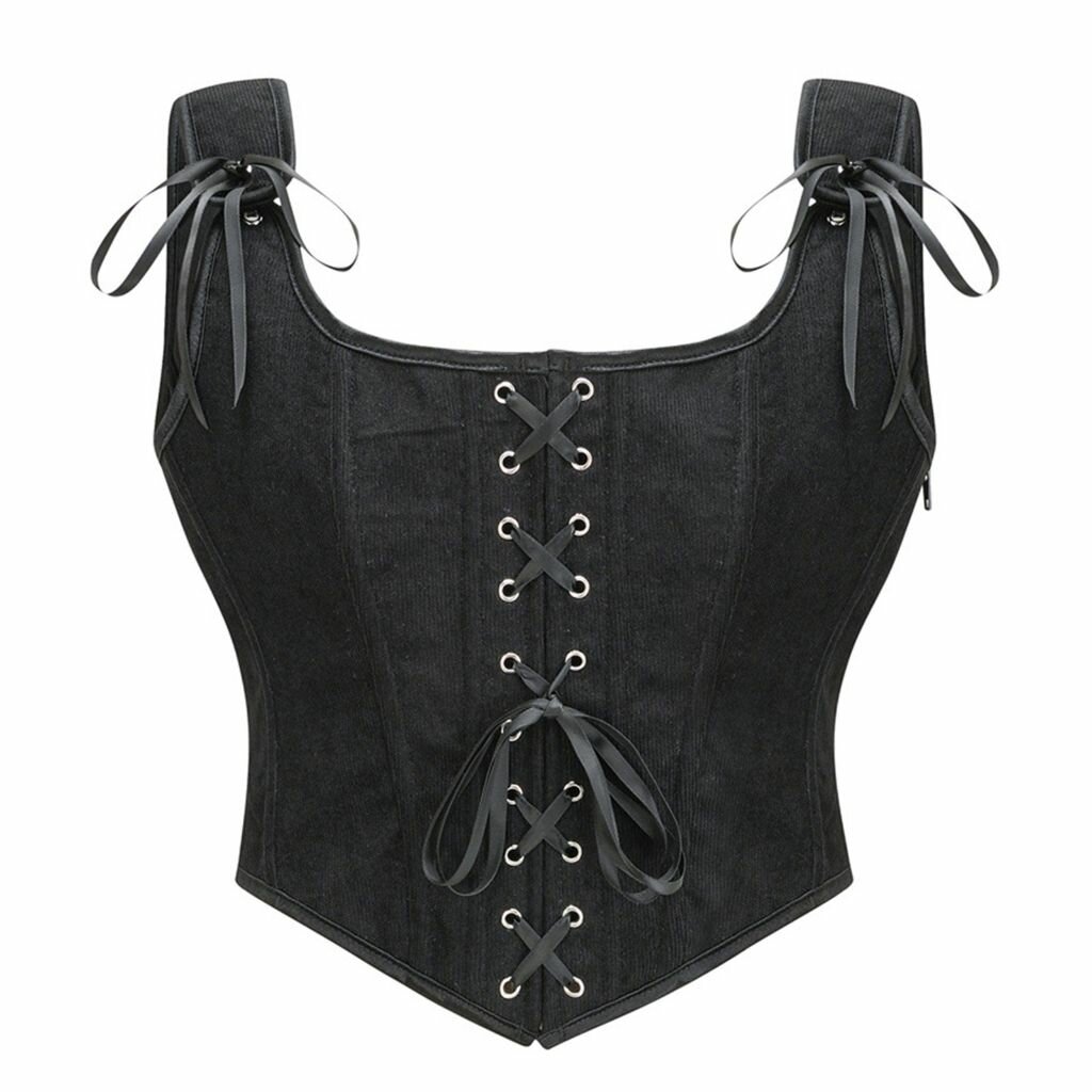 Модный корсет для женщин, укороченный топ во французском стиле, тренировочные жилеты на шнуровке, завязанные осами, женские корсеты