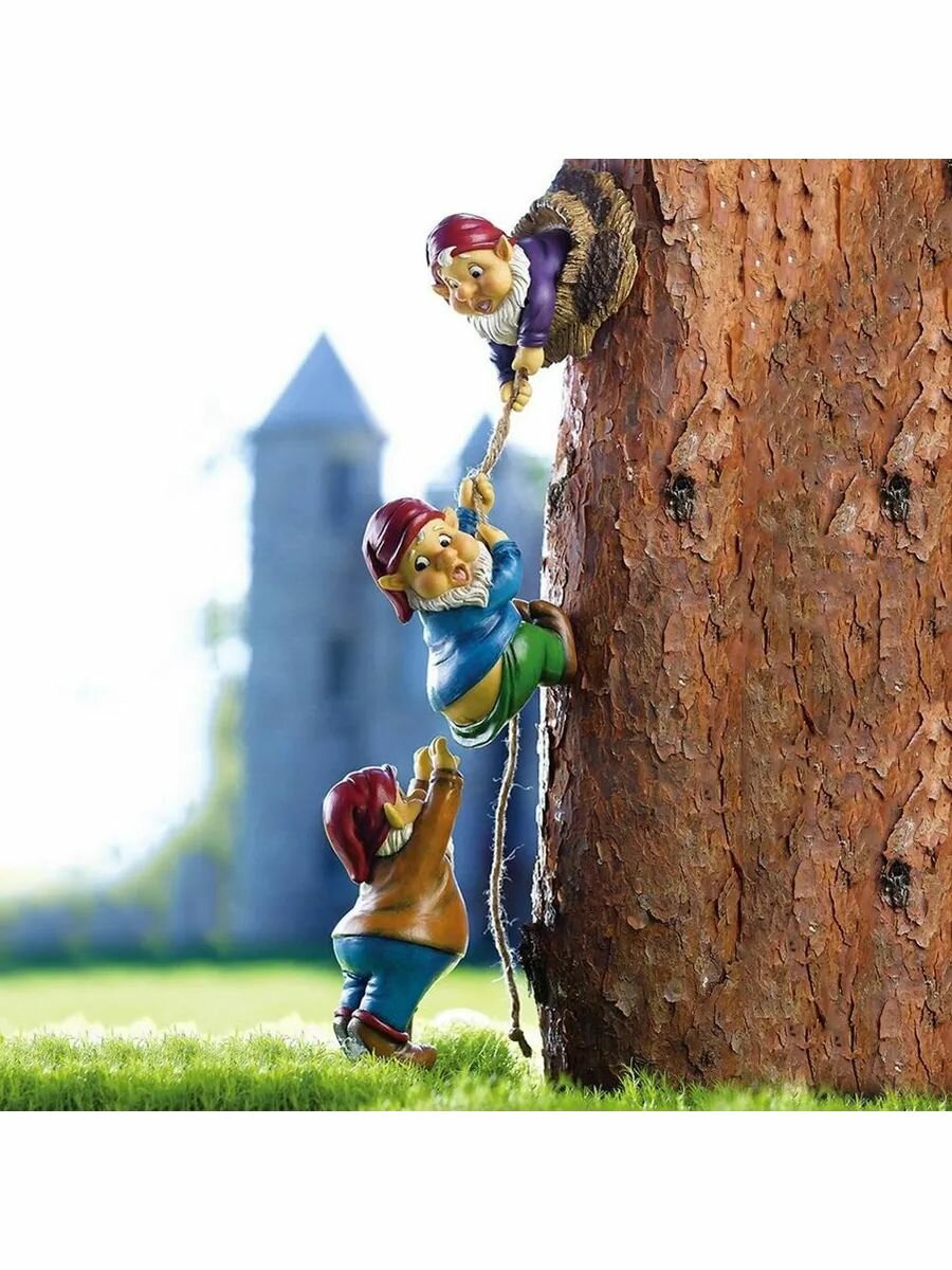 Садовые фигурки: маленький сад из смолы, гномы, лазающие по саду/двору